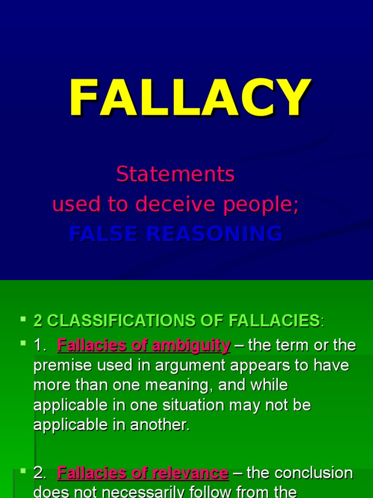 Fallacies To Avoid in Writing | PDF | Fallacy | Argument