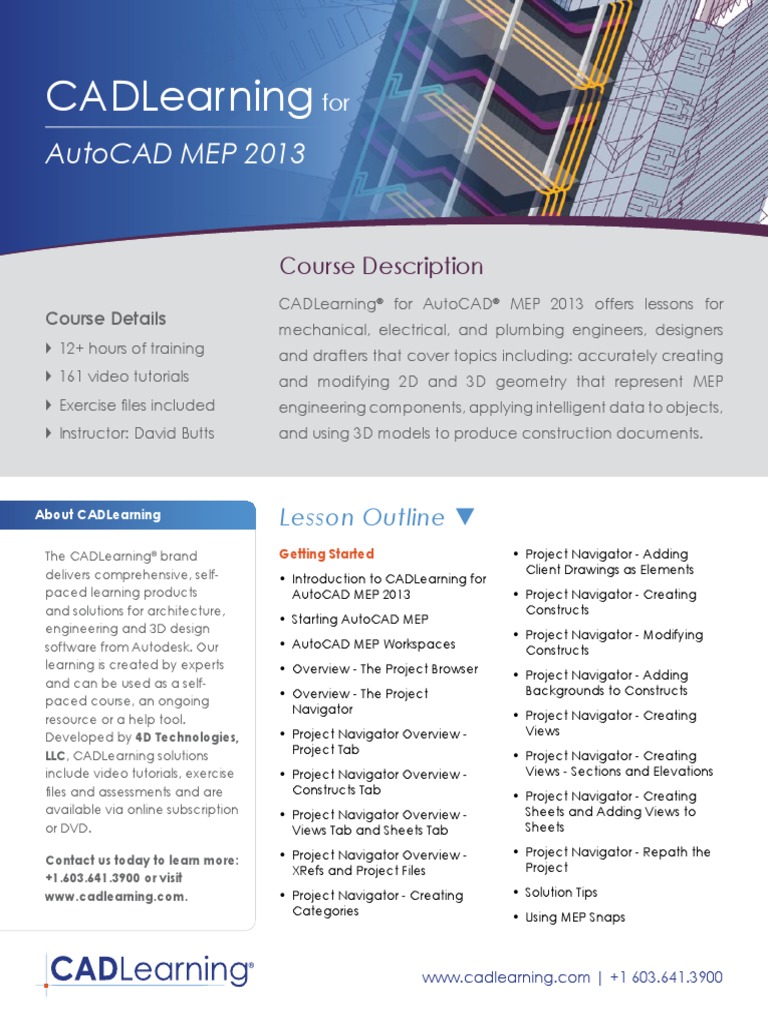 CL Outline AutoCAD MEP 2013 PDF | PDF | Auto Cad | 2 D Computer Graphics