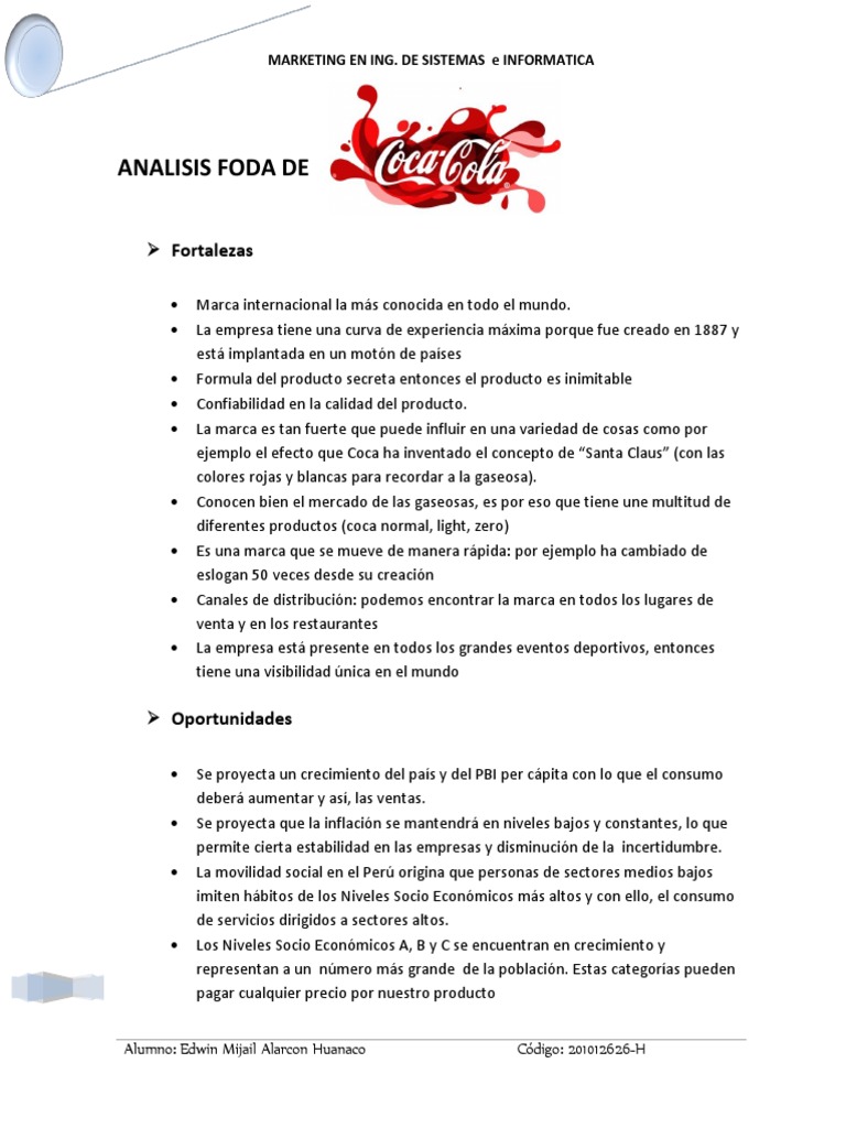 Analisis Foda de Coca Cola | PDF | Marca | Crecimiento económico