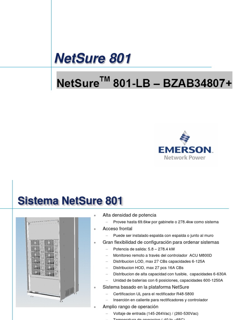 Sistema de Energía NetSure 801 | PDF | Fusible (Eléctrico) | Cantidades ...