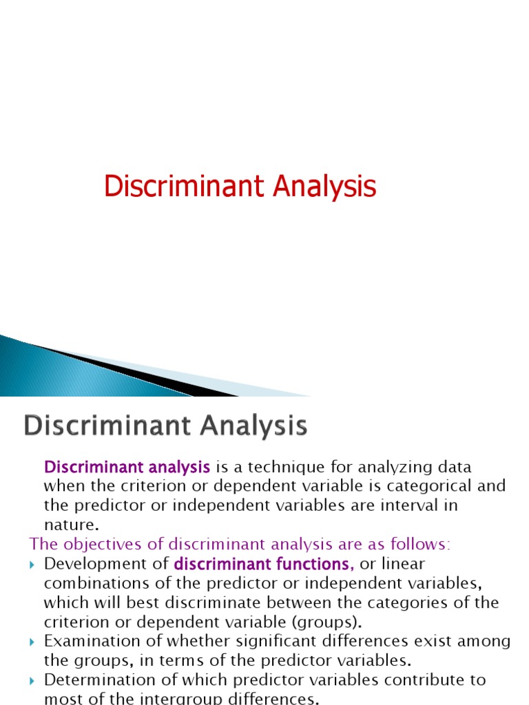 Discriminant Analysis | PDF | Correlation And Dependence | Statistical Classification