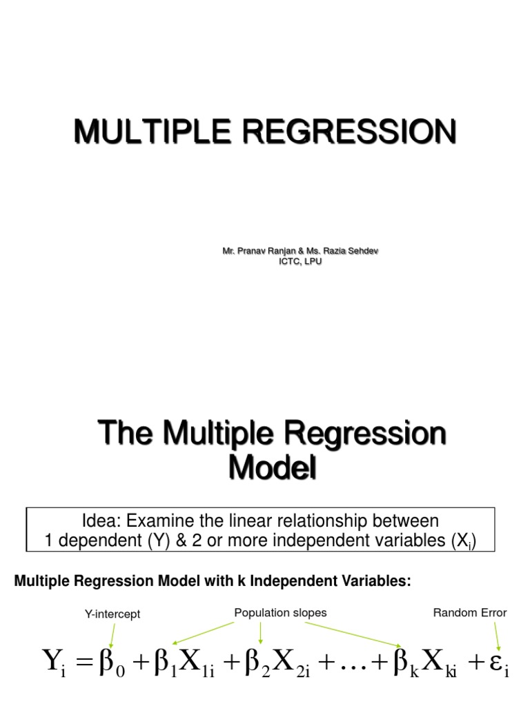 Multiple Regression | PDF | Multicollinearity | Errors And Residuals