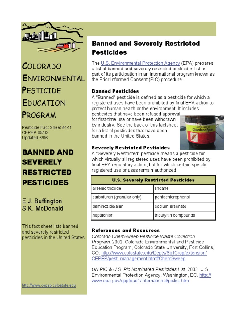List of Banned Pesticides in the US | PDF | Pesticide | Chemical Compounds