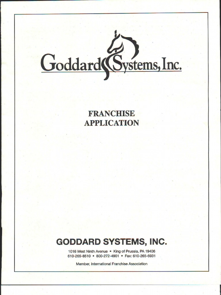 Goddard Systems, Ing,: Franchise | PDF | Investing | Banks