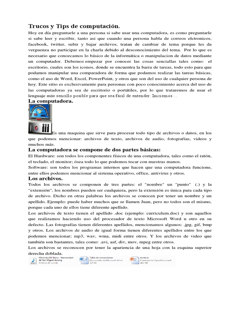 Trucos computación | PDF | Point and Click | Archivo de computadora