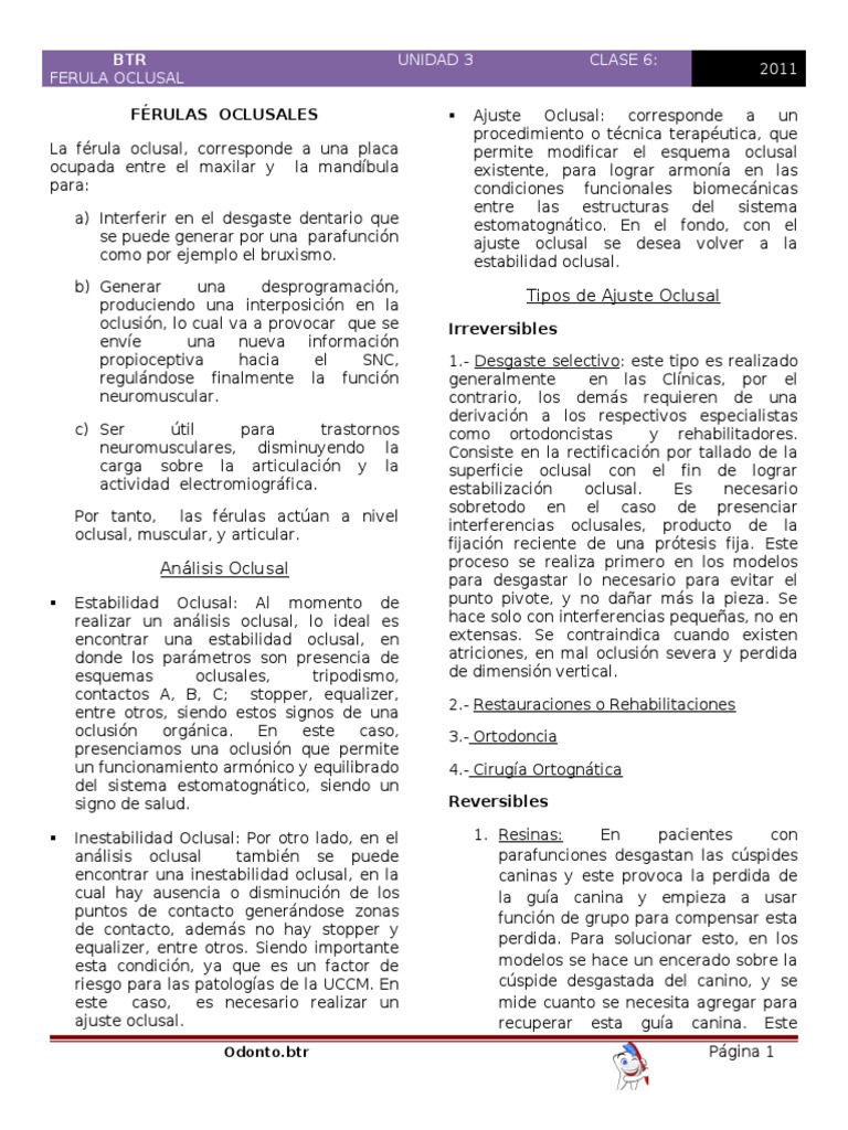 Férula Oclusal | PDF | Dentadura postiza | Músculo