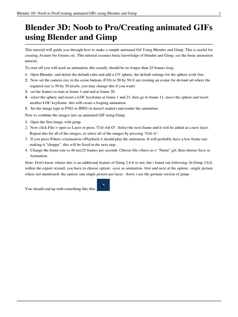 Creating Animated GIFs Using Blender and Gimp PDF | Download Free PDF ...