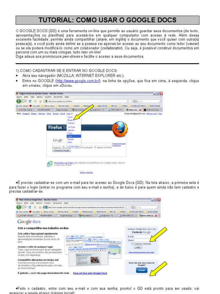 Como Usar o Google Docs | PDF | Business