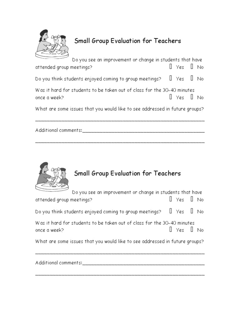 Small Group Evaluation For Teachers | PDF