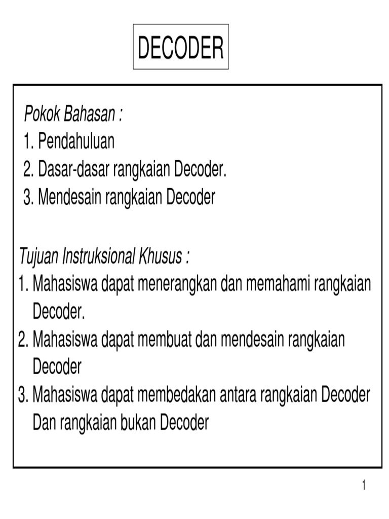 Rangkaian Decoder dan Encoder Digital | PDF | Komputer