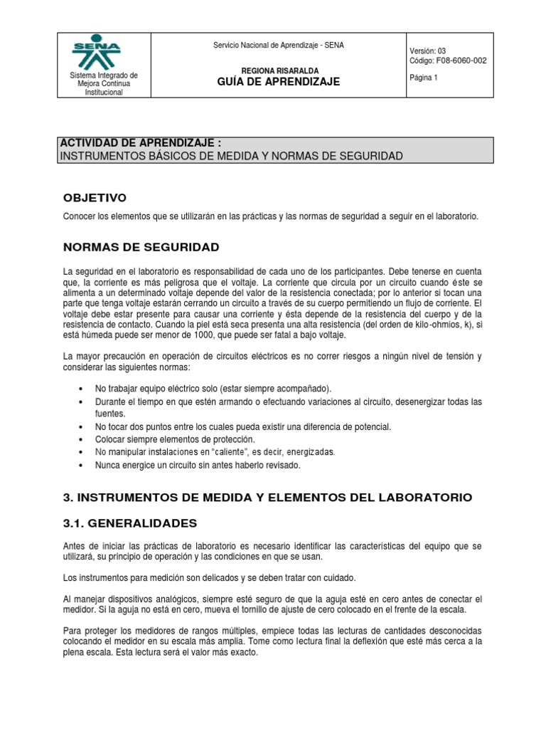 Instrumentos y Normas de Medición Eléctrica | PDF | Corriente eléctrica ...