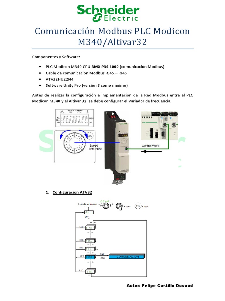 Comunicación Modbus M340 ATV32 | PDF | Lectura (proceso) | Unidad ...
