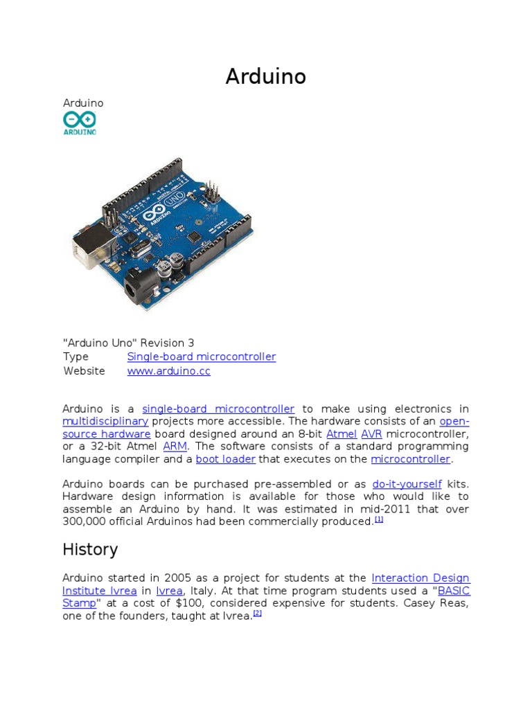 Arduino | PDF | Arduino | Electrical Engineering