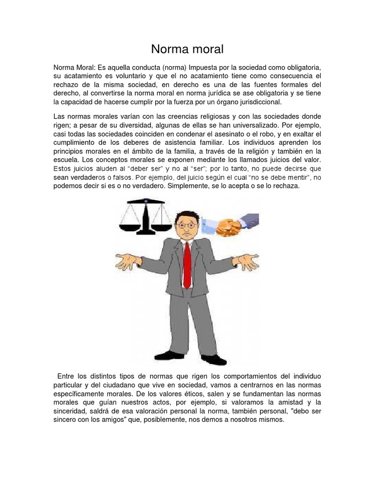 Definición y Ejemplos de Normas Morales | PDF | Norma (social) | Moralidad