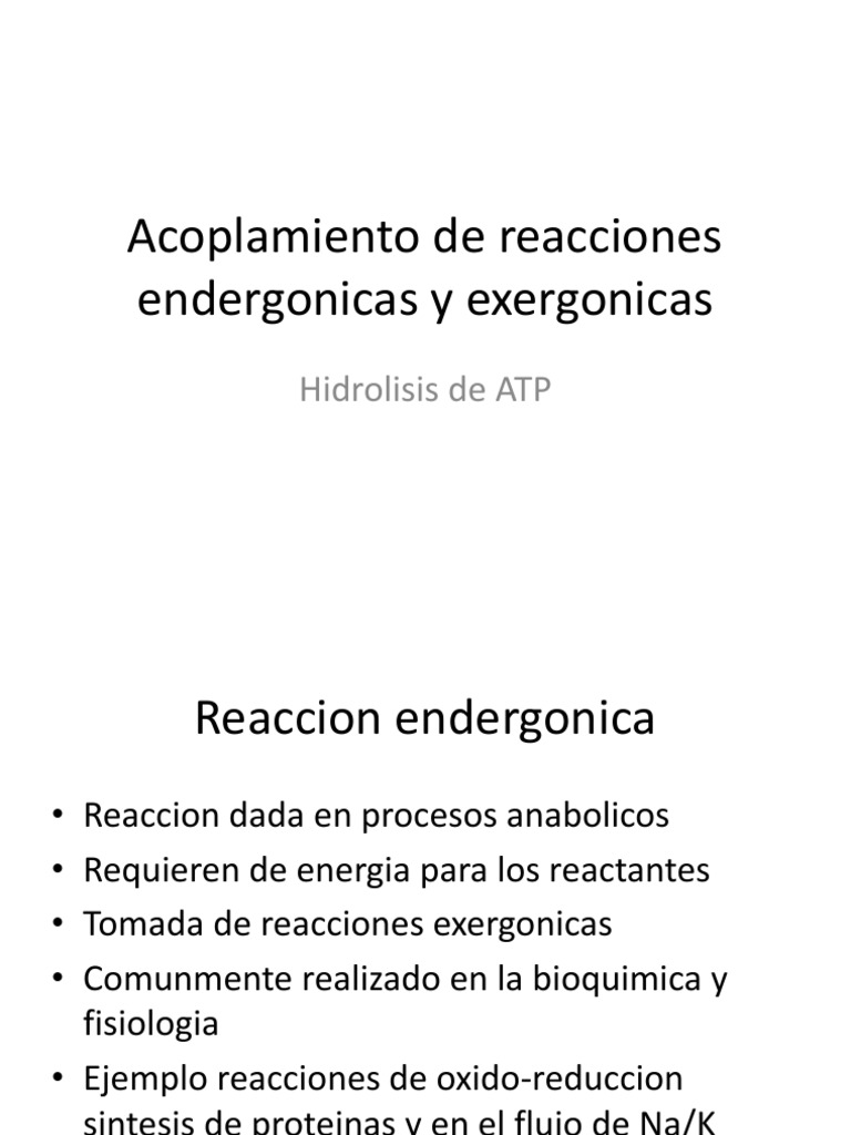 Acoplamiento de Reacciones Endergonicas y Exergonicas | PDF