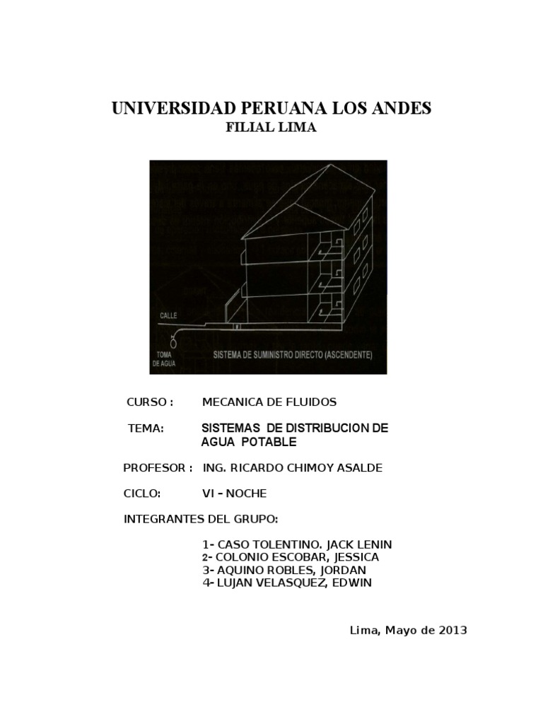 Sistemas de Distribucion de Agua Potable | PDF | Bomba | Agua potable