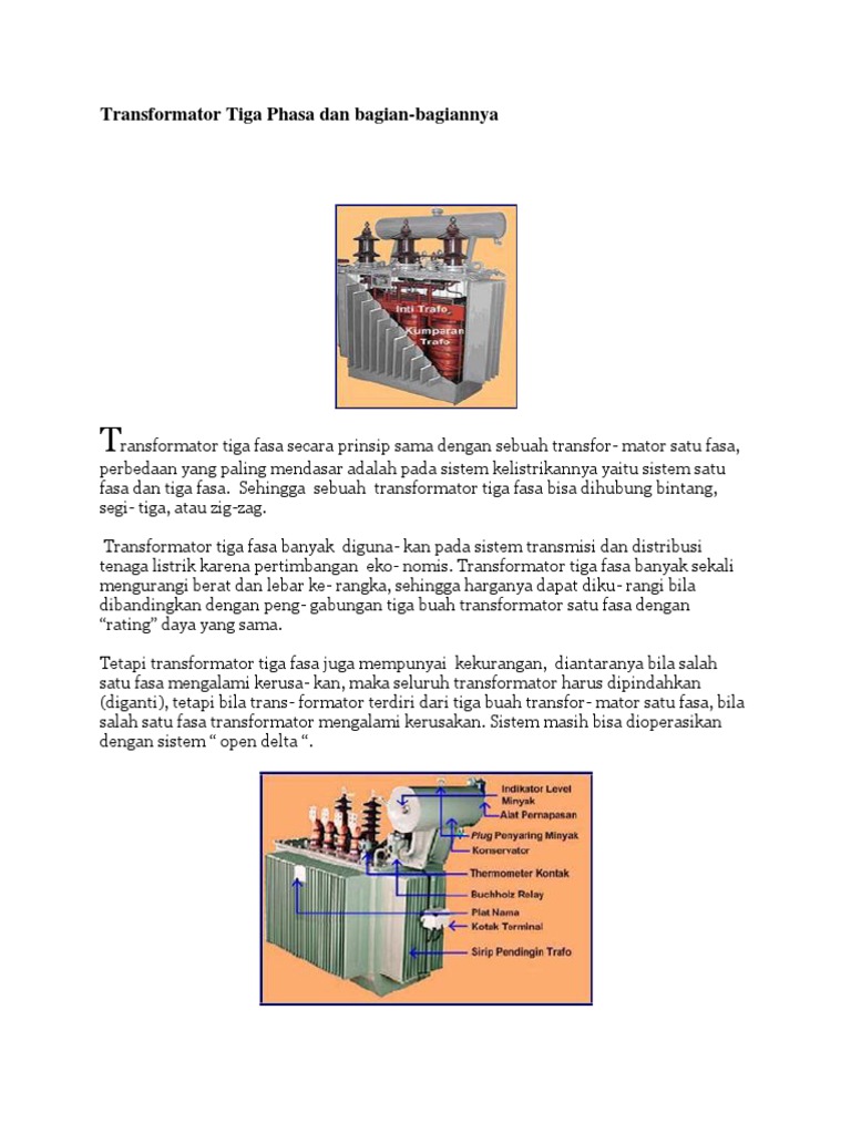 Transformator Tiga Phasa Dan Bagian