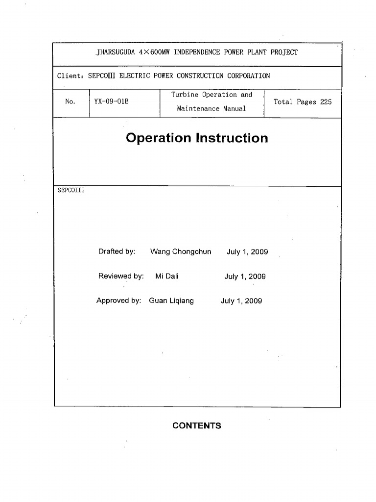 Vedanta IPP Jharsuguda (4 600MW) Turbine Manual. | PDF