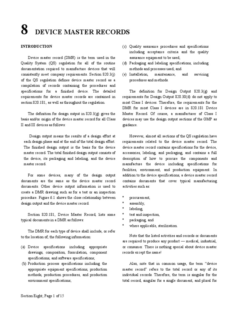 Device Master Records | PDF | Specification (Technical Standard ...