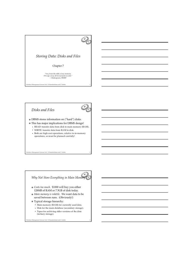 Storing Data Disks And Files Why Not Store Everything In Main Memory Pdf Computer Data 