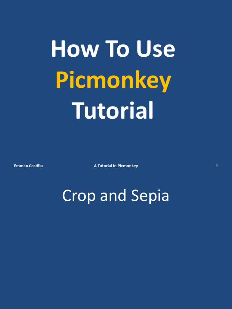 Picmonkey Editing Tutorial Guide | PDF | Button (Computing) | Human ...