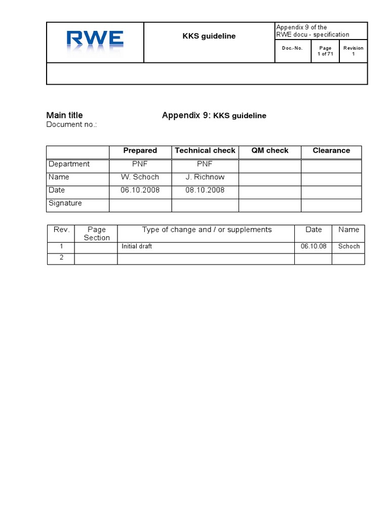 KKS_identification.pdf | Electric Power Distribution | Power Supply