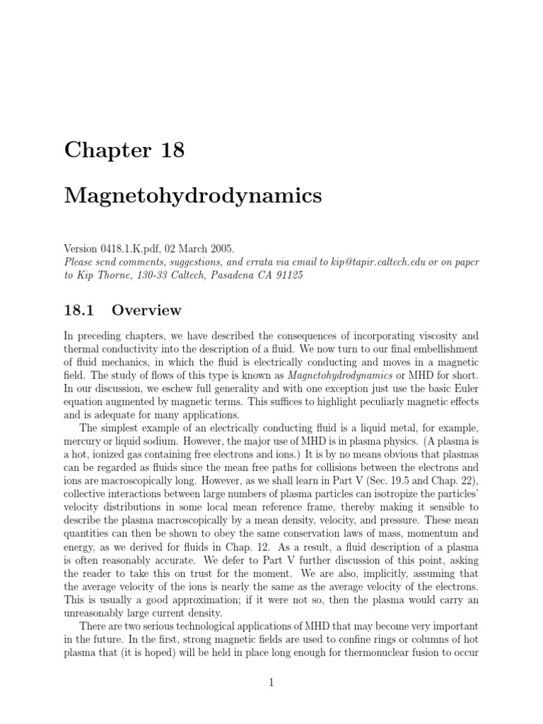 Magnetohydrodynamics | PDF | Magnetohydrodynamics | Tokamak