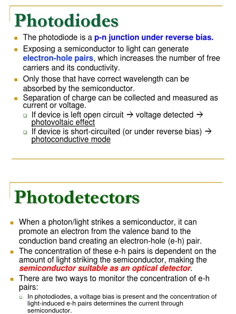 Photodiodes | PDF | Semiconductors | Solar Cell