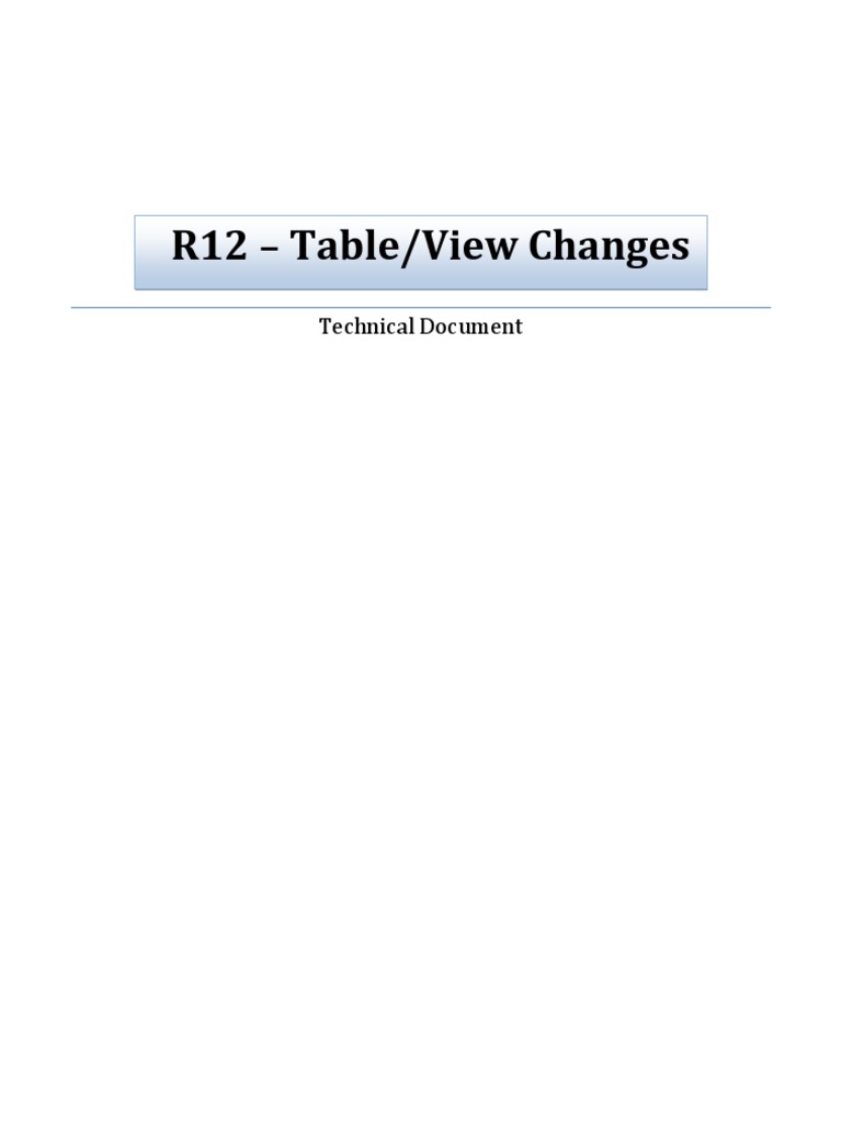 R12 TableView Changes PDF | PDF | Business | Technology & Engineering