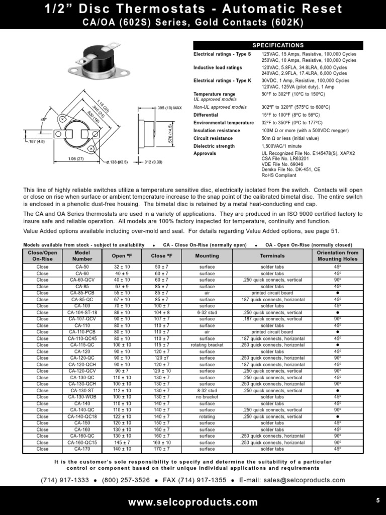 Selco CA OA Series Automatic | PDF | Printed Circuit Board | Switch