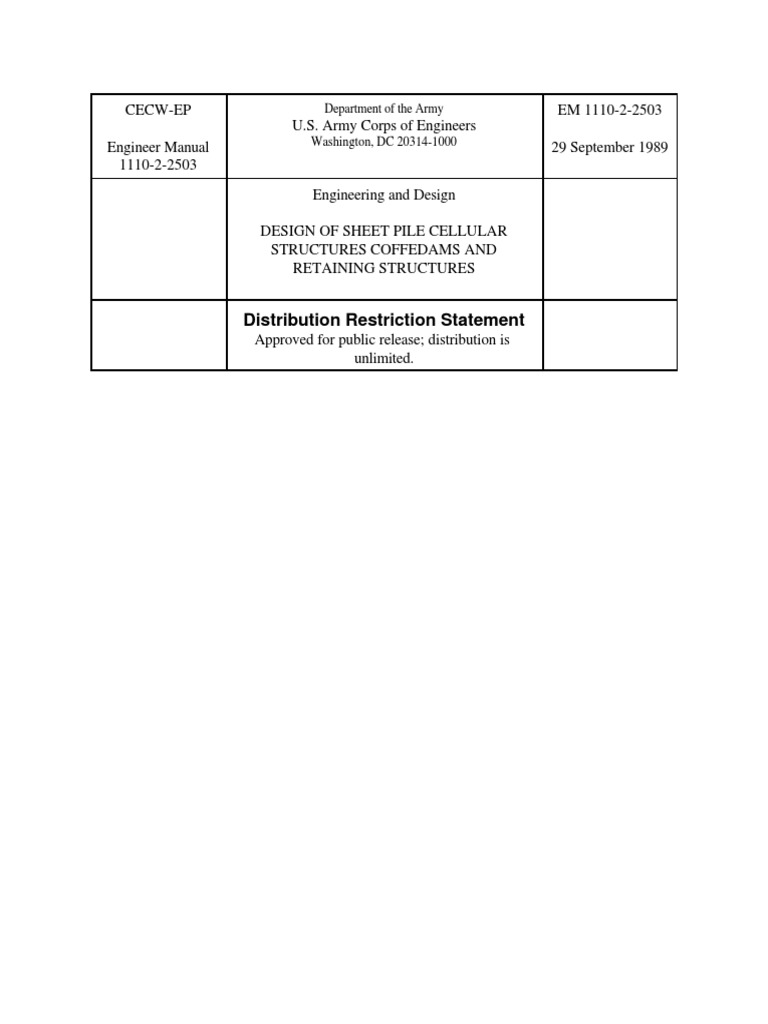 Design of Sheet Pile Cellular Structures, Cofferdams & Retaining ...