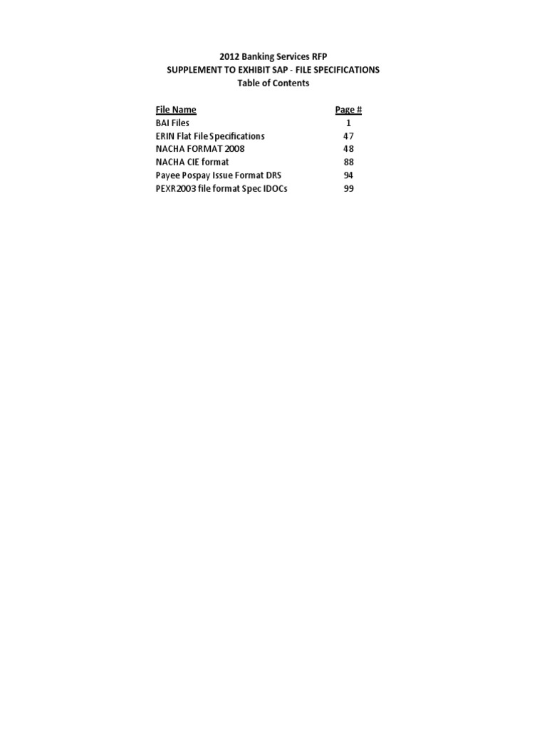 Bai Files 1 Erin Flat File Specifications 47 Nacha Format 2008 48 Nacha ...
