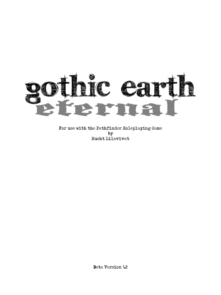 D20 - Pathfinder - Gothic Earth Eternal (Beta) | PDF | Law | Young Adult