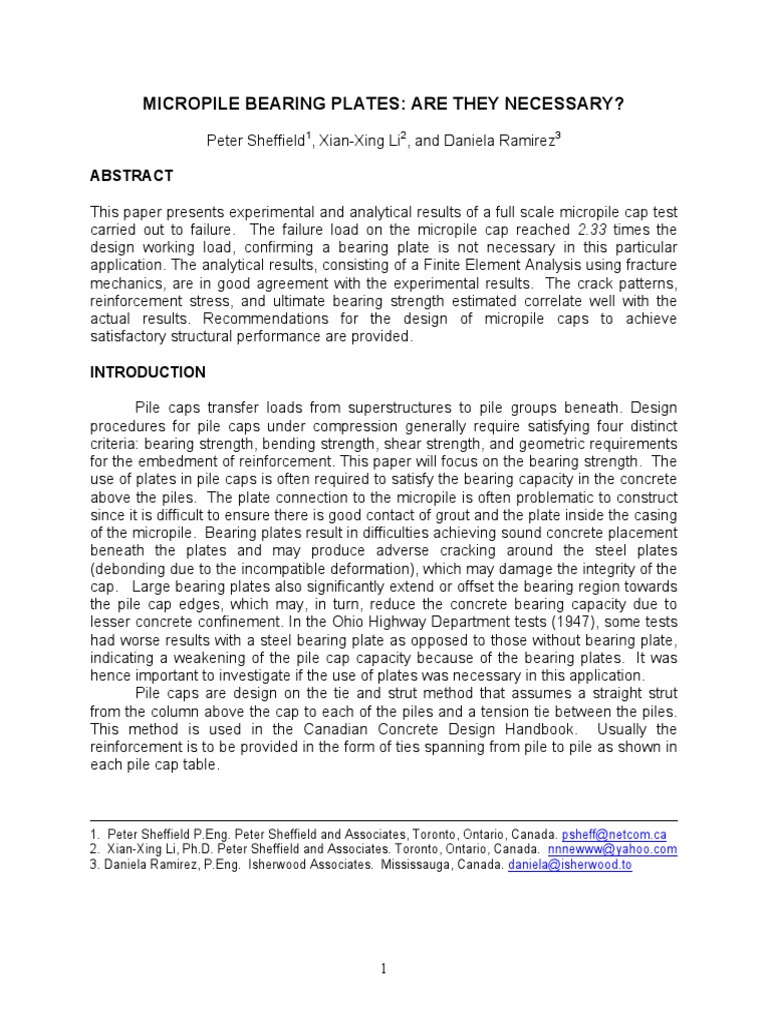 Necessity of Micropile Bearing Plates | PDF | Deep Foundation | Stress ...