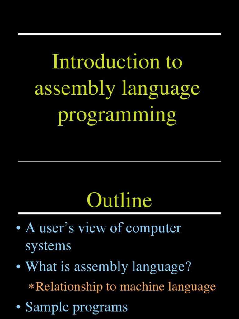 Intro To Assembly Language | PDF | Assembly Language | Instruction Set