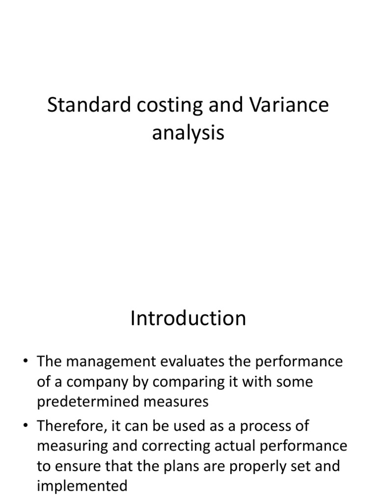 Standard Costing and Variance Analysis | PDF | Variance | Labour Economics