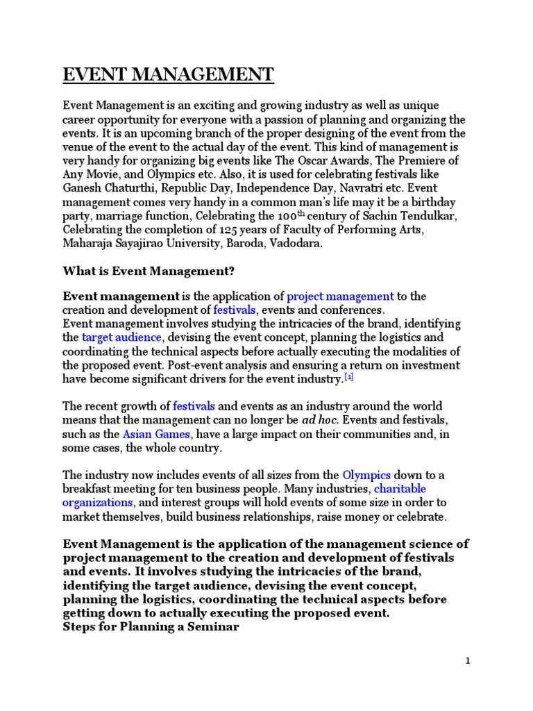 Event Management | PDF | Business