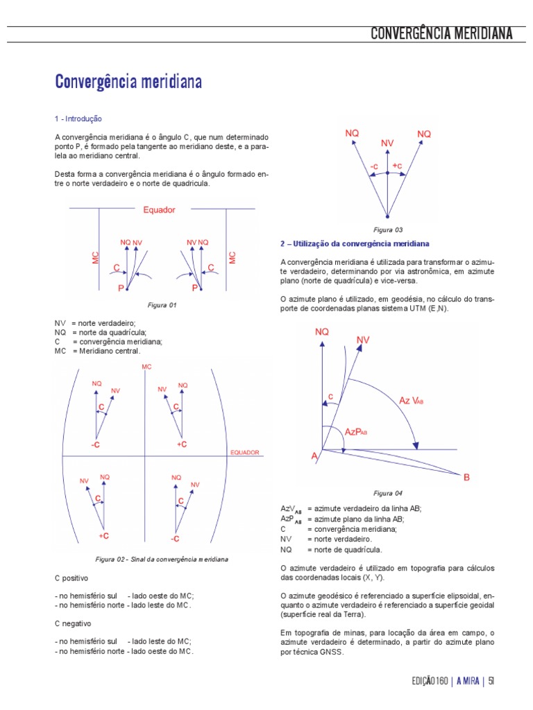 Convergência Meridiana | PDF | Geodésia | Azimute