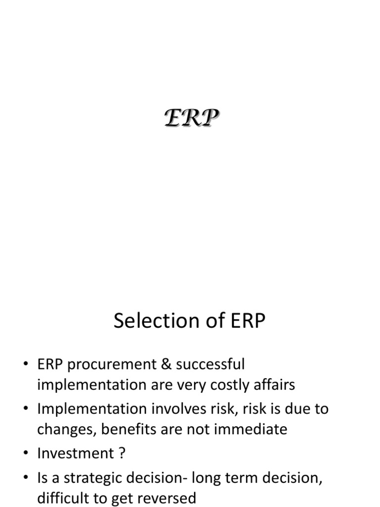 Presentation ERP | PDF | Enterprise Resource Planning | Request For Proposal
