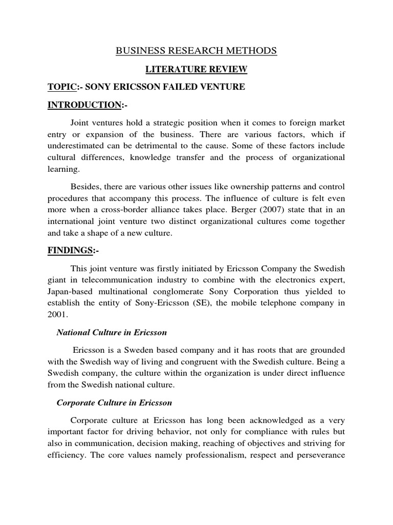 Business Research Methods | PDF | Ericsson | Organizational Culture