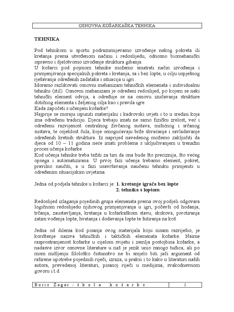 KOSARKA Metodika | PDF