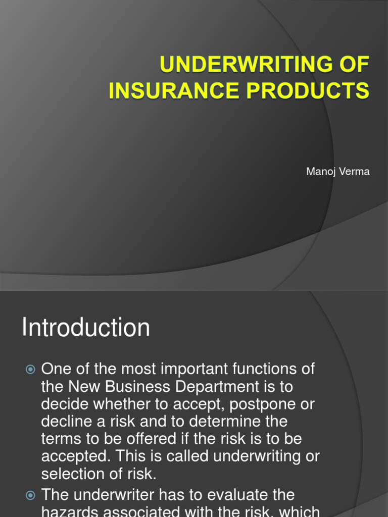 F - Underwriting | PDF | Underwriting | Insurance