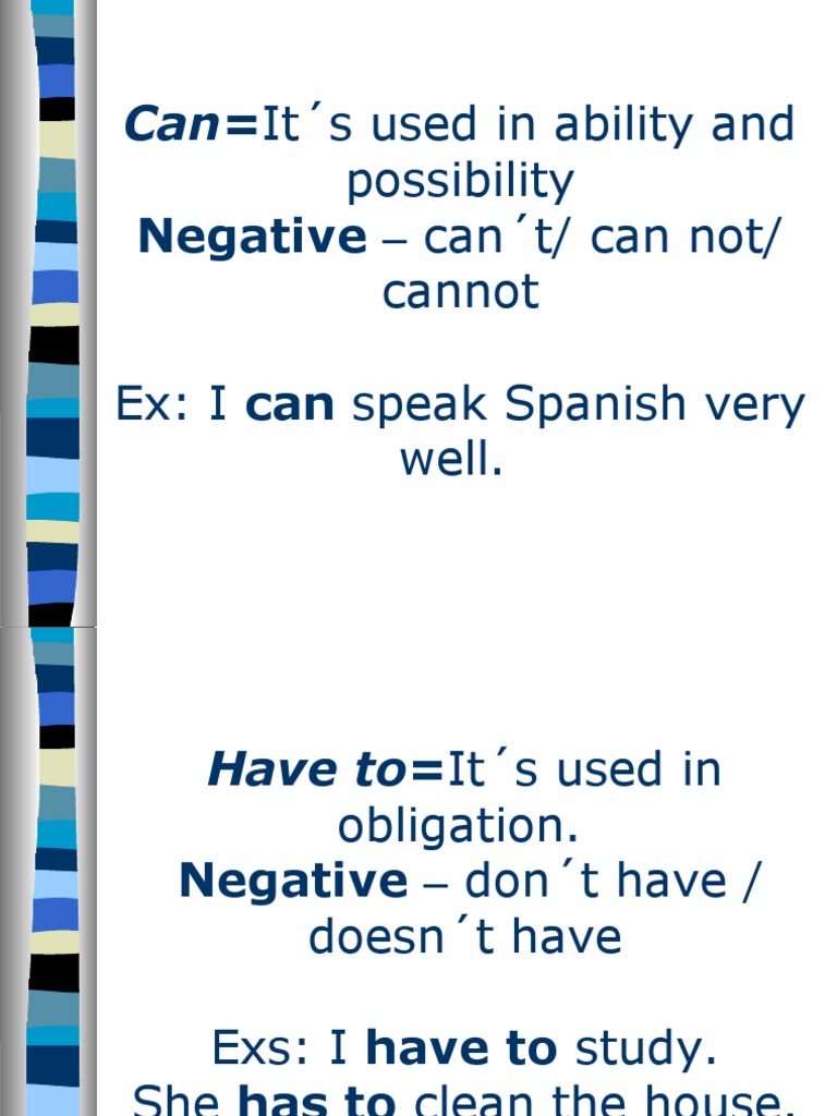 Using "Can" and "Have to" in English | PDF | Language Arts & Discipline
