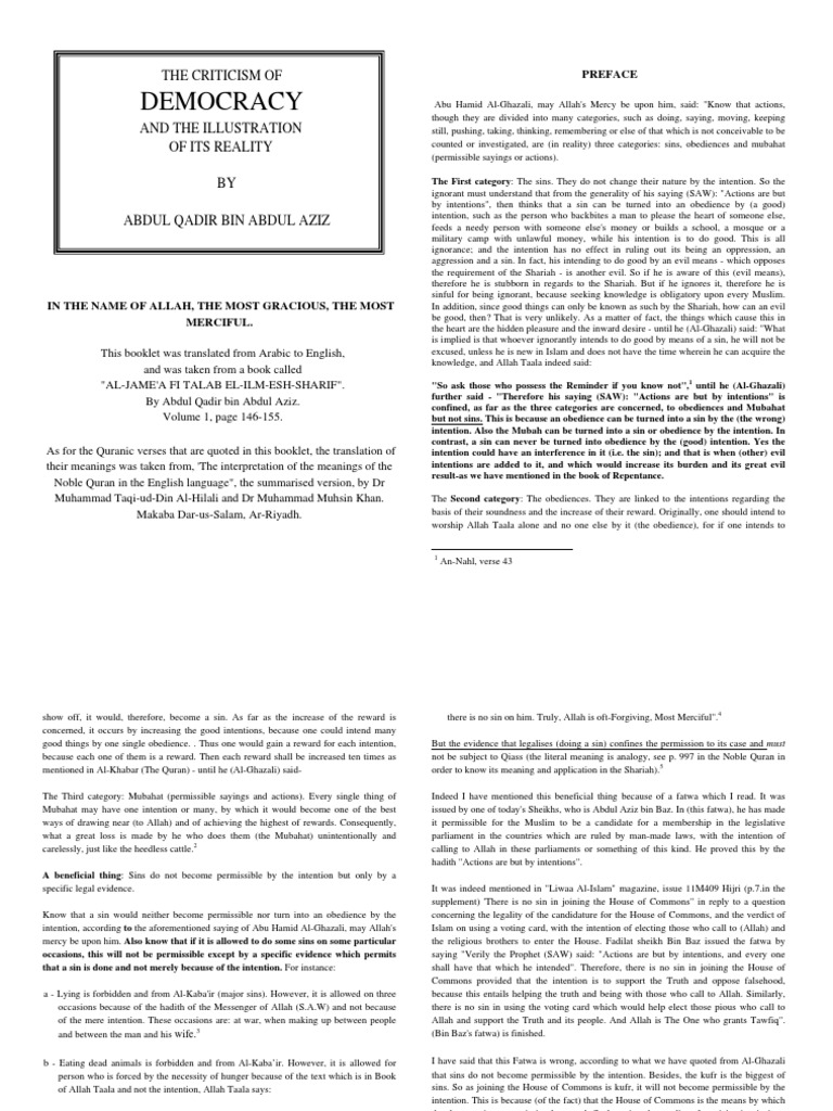 The Criticism of Democracy | PDF