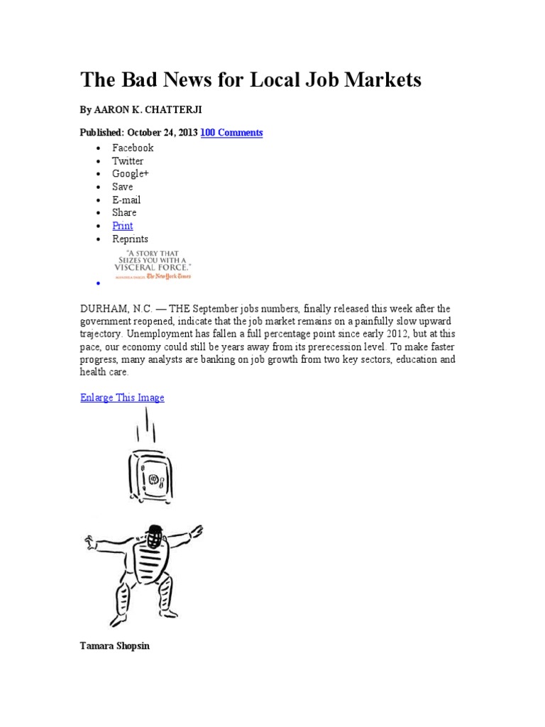 The Bad News For Local Job Markets: Print | PDF | Wharton School Of The ...