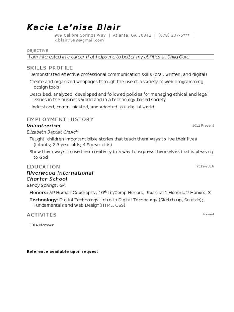 Kacie Blair Resume - Now | PDF