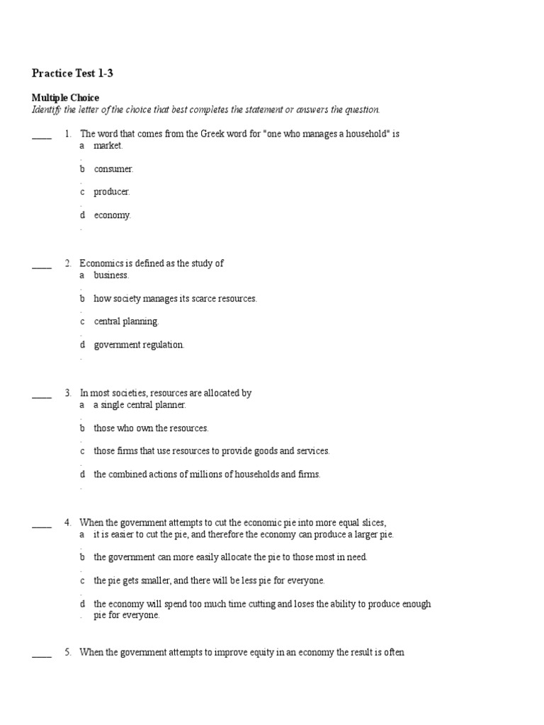 Practice Test 1-3 | PDF | Macroeconomics | Economics