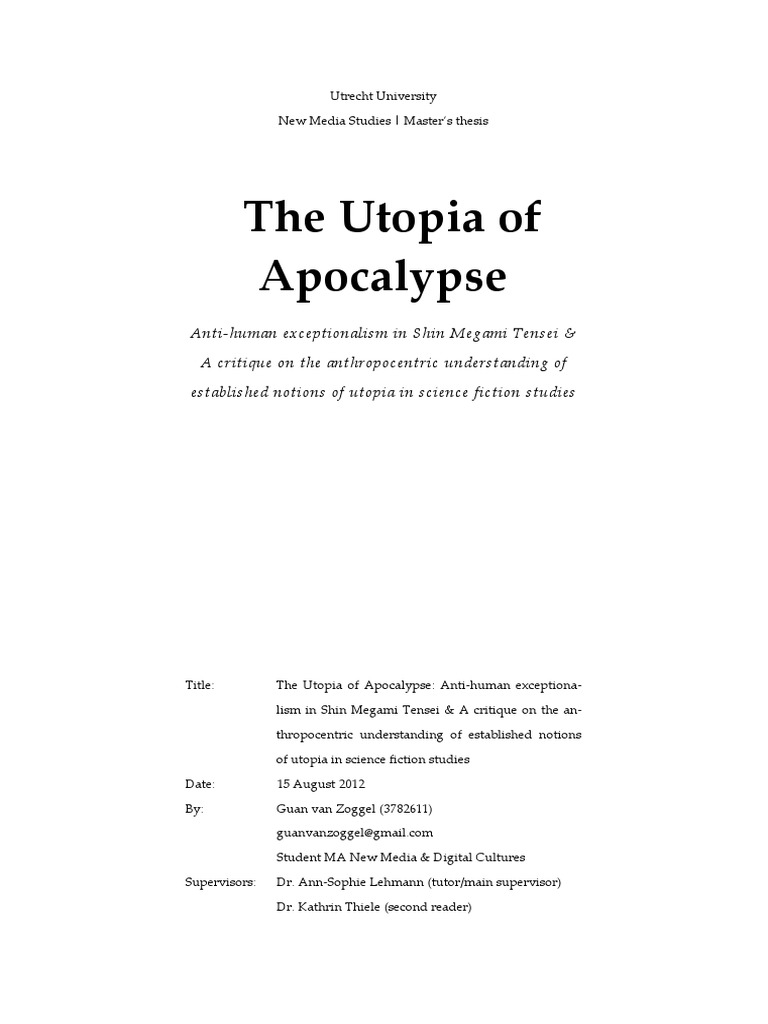 The Utopia of Apocalypse | PDF | Shinto | Science