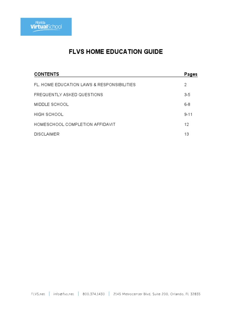 Flvs Complete Homeed Guide PDF | PDF | Homeschooling | Advanced Placement