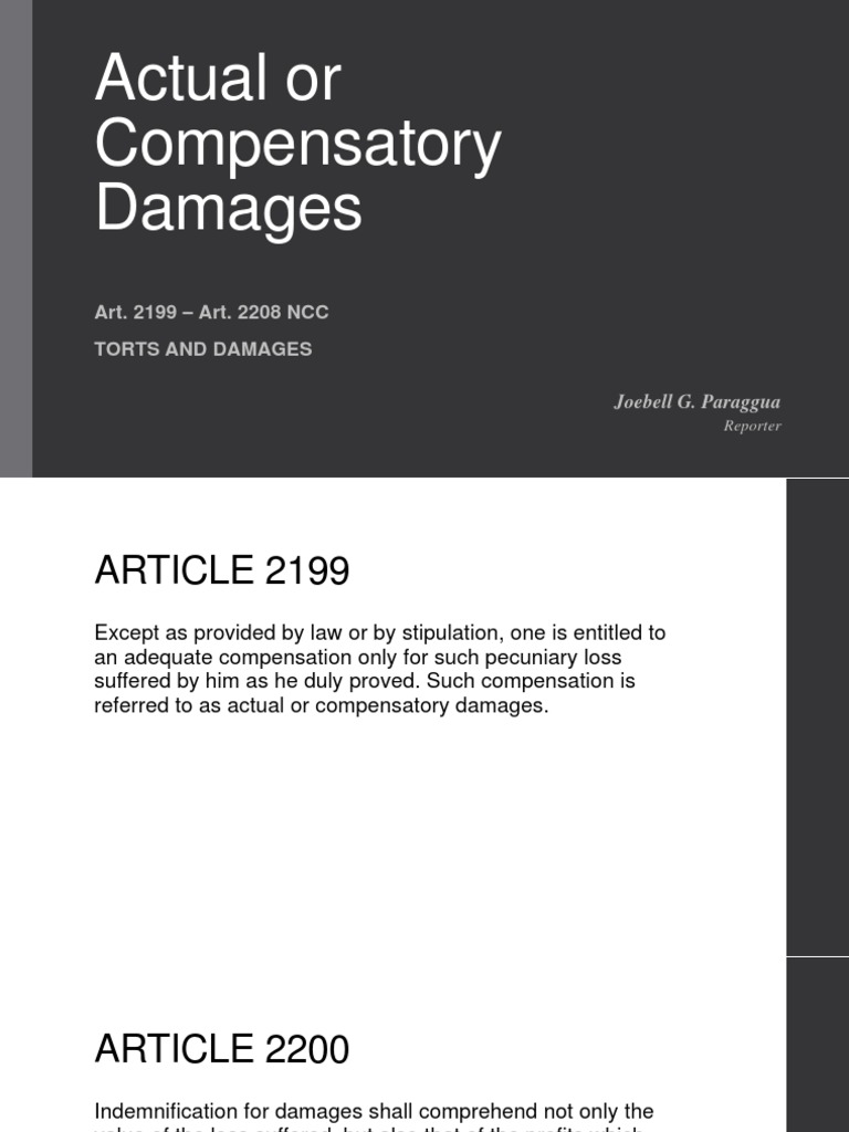 Understanding Actual and Compensatory Damages | PDF | Damages | Tort